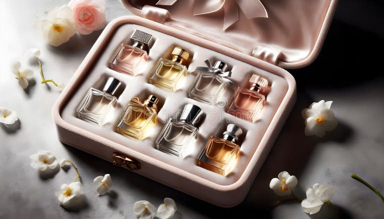 Mini Perfume Sampler Set, Image Created Using Ai Stock Illustration ...