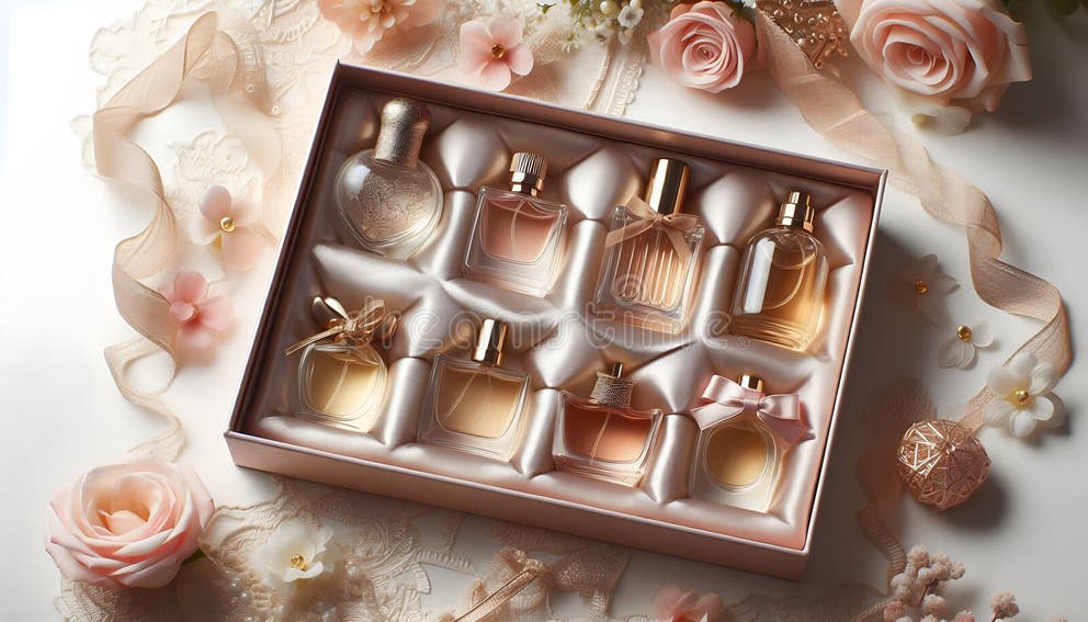 Mini Perfume Sampler Set, Image Created Using Ai Stock Illustration ...