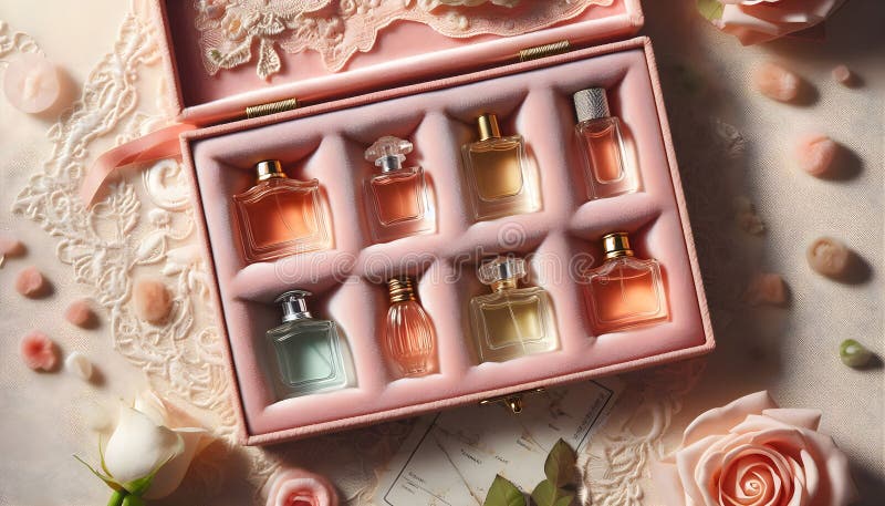 Mini Perfume Sampler Set, Image Created Using Ai Stock Illustration ...
