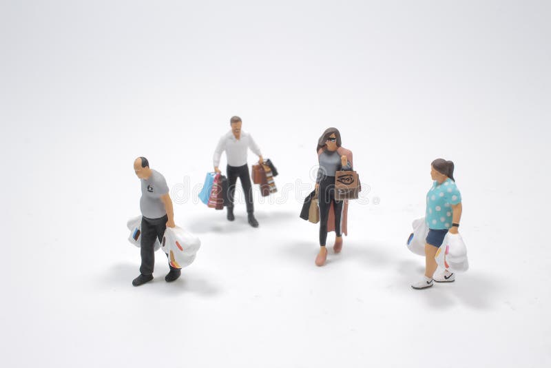 The Mini Person Buying Products in Market Place Stock Image - Image of ...