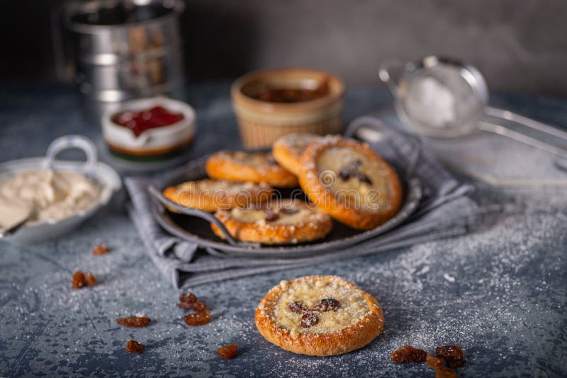 Mini pies with jam stock photo. Image of cake, lunch - 248273104