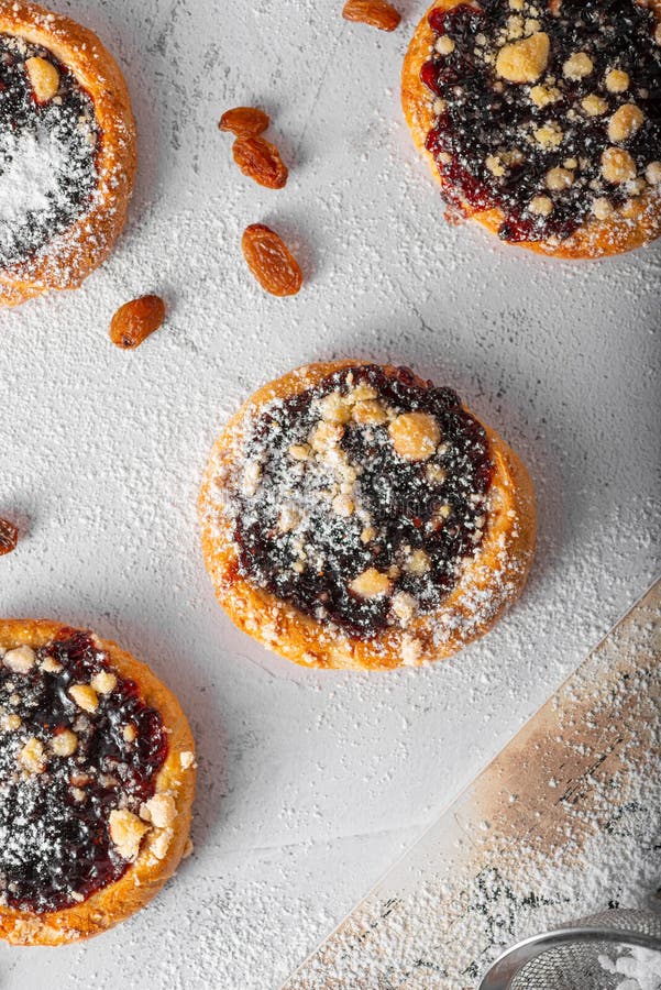 Mini pies with jam stock photo. Image of cake, homemade - 248275996