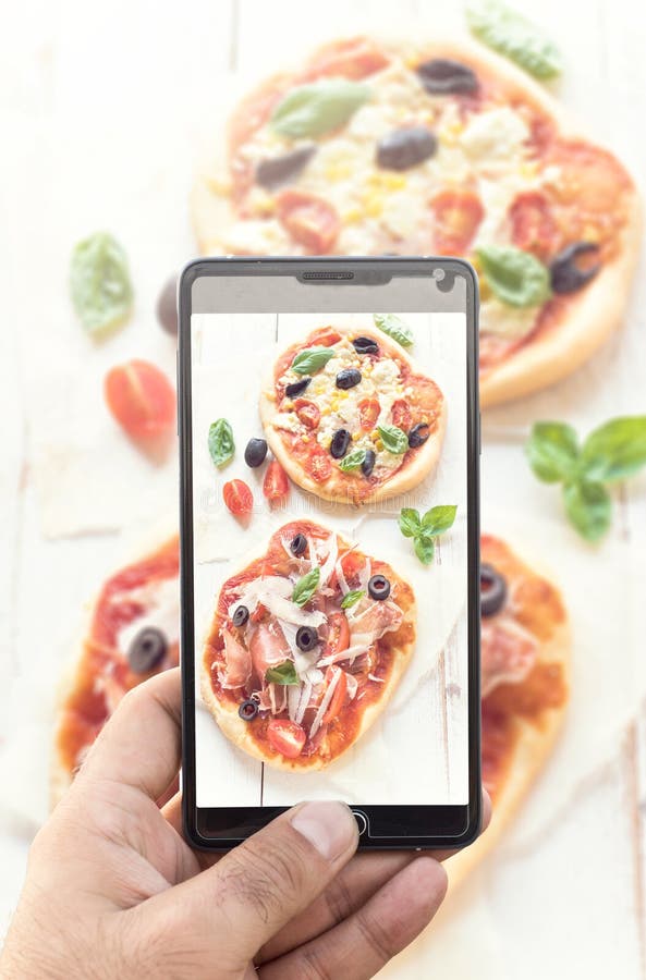 Mini pizza stock photo. Image of cherry, recipe, parmesan - 58421256