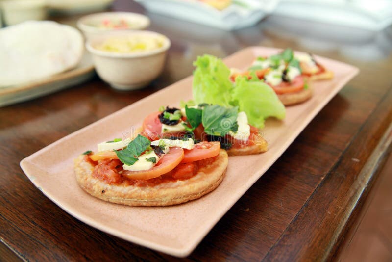 Mini pizza snack stock photo. Image of cooking, gourmet - 13012746