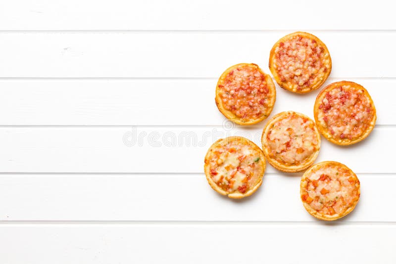 Mini pizza stock photo. Image of mozzarella, bread, isolated - 48128924