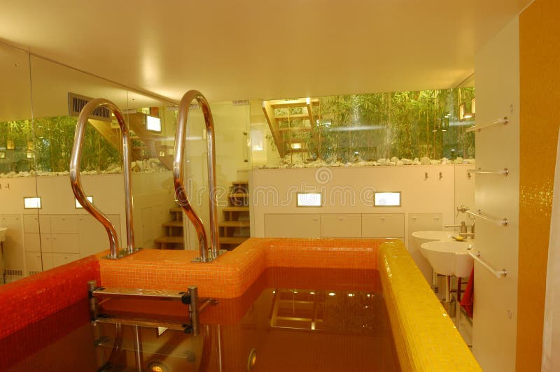 Mini pool in the bathroom stock photo. Image of bath - 49332854
