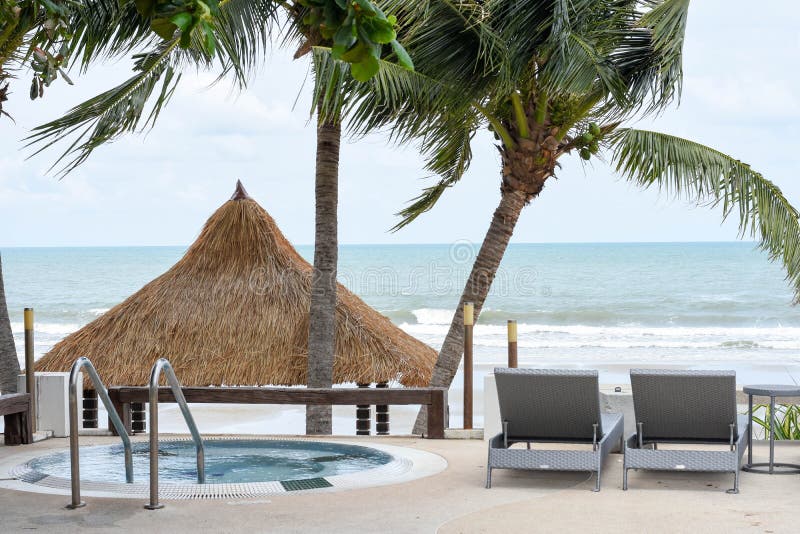 Mini Pool in Front of the Beach Stock Image - Image of seaside, front ...