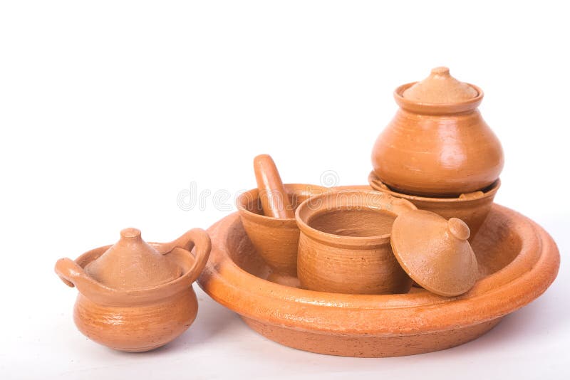 Mini Pot ,mortar and Oven Made by Clay Stock Image - Image of clay ...