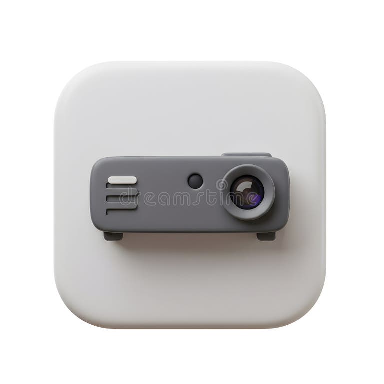 Mini Projector Icon Design 3D Render: Compact Device for Presentations ...