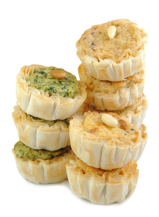 Mini Quiche Appetizers Stacked Stock Photo - Image of white, variety ...