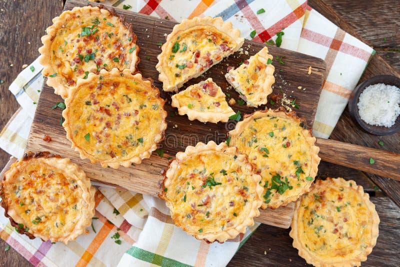 Mini Quiche with Bacon Bits Stock Image - Image of tasty, food: 194987163