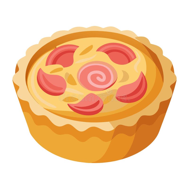 A Mini Quiche, Individually Sized and Filled with a Mixture of Ham Stock Vector - Illustration ...