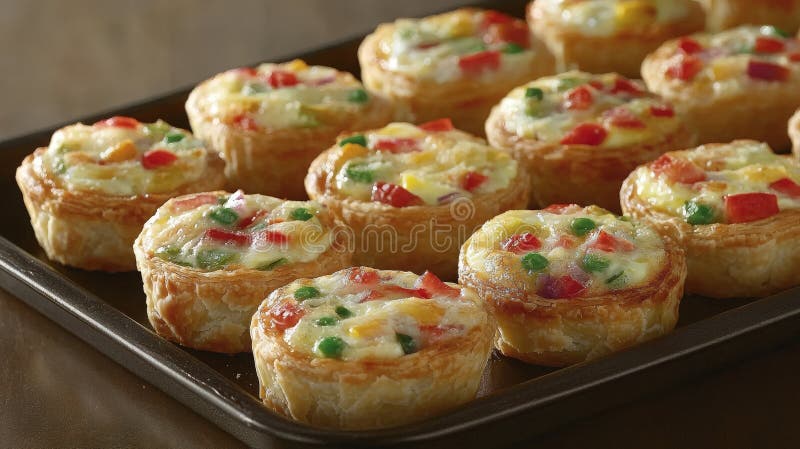 Mini Quiches on Baking Sheet (1 Stock Image - Image of easy, baked ...