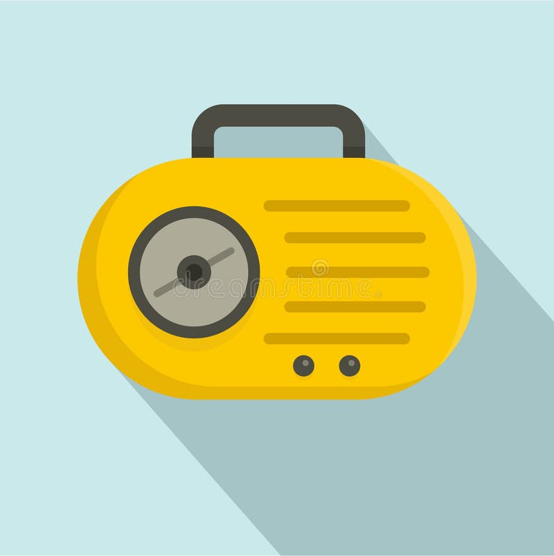 Mini Radio Icon, Flat Style Stock Vector - Illustration of media ...