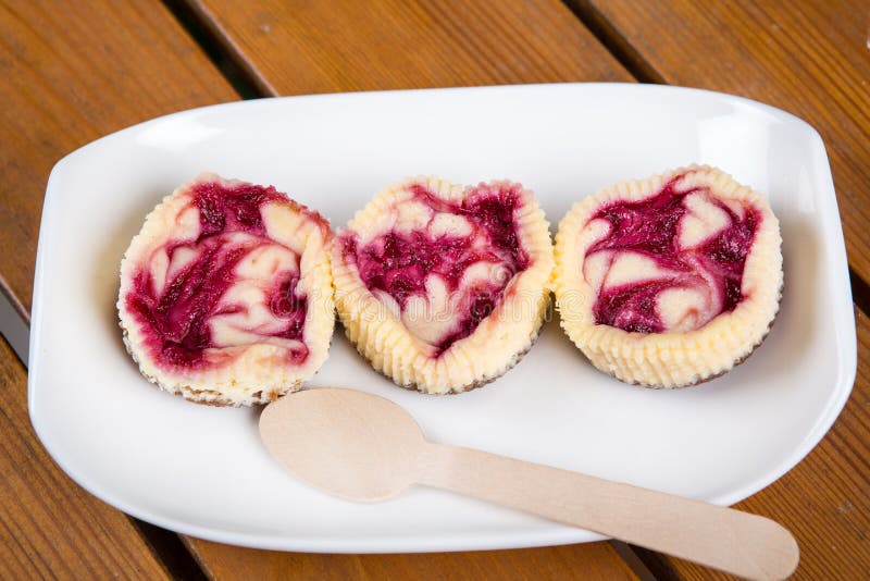 Mini Raspberry Cheesecakes in Muffin Forms Stock Image - Image of ...