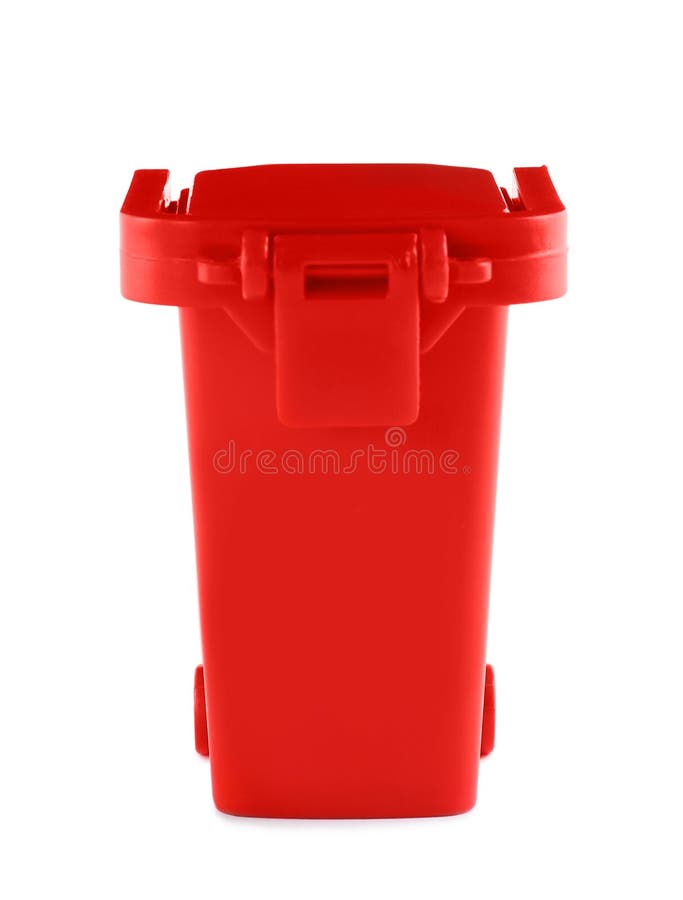 Mini Red Recycling Bin Isolated Stock Photo - Image of design, concept ...