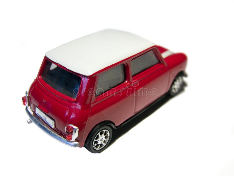 Mini red toy car rear stock image. Image of isolated, metal - 5458093