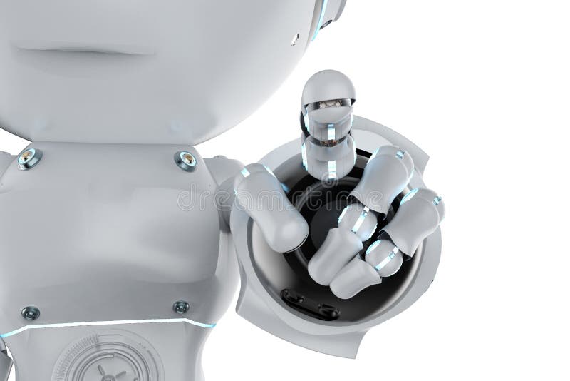 Mini robot finger point stock illustration. Illustration of automaton ...