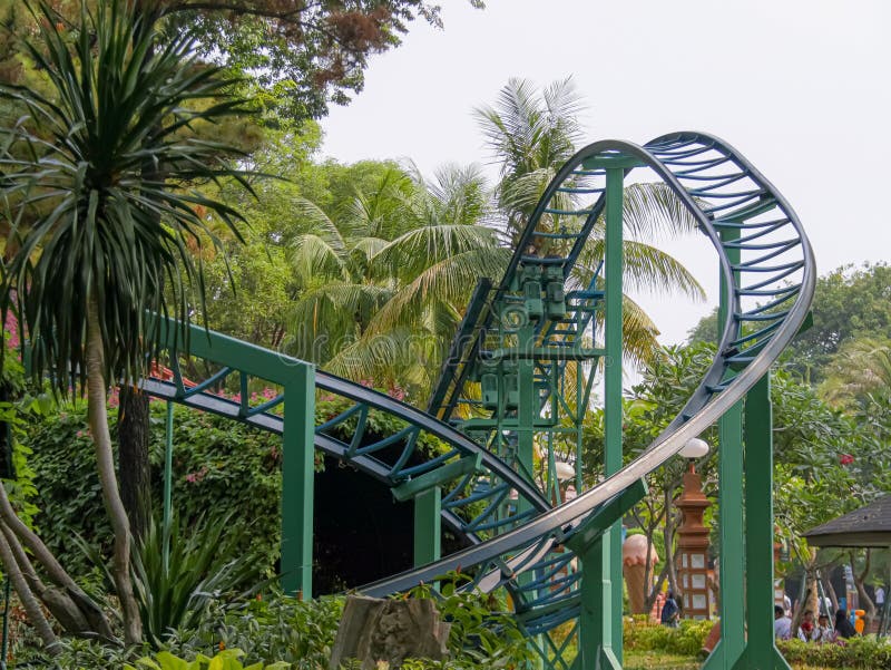 Mini Roller Coaster Track in the Dufan Recreation Area Stock Photo ...