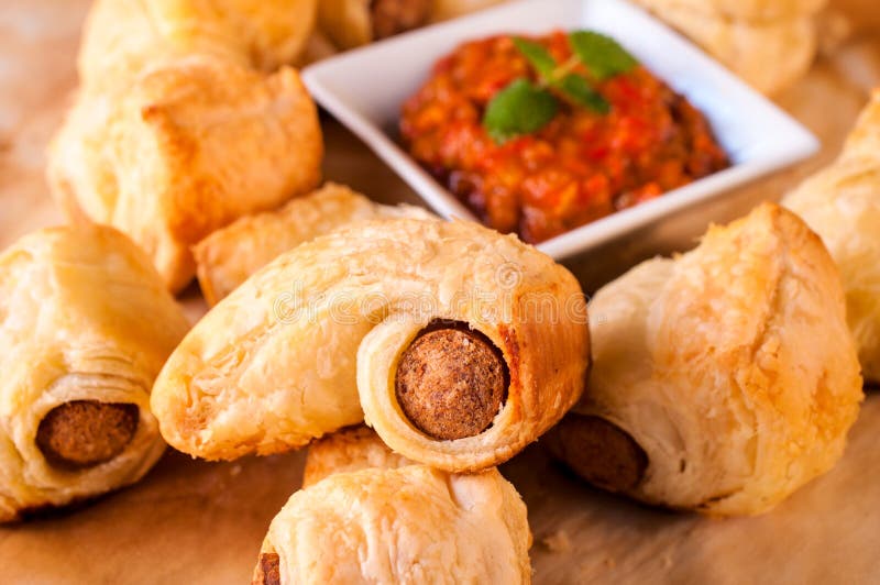 Mini rolls stock image. Image of party, pork, rustic - 34615335