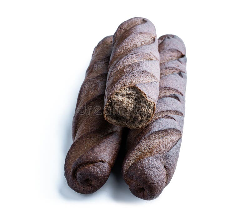 Mini Rye Loaf Isolated on White Stock Photo - Image of bran, dark ...