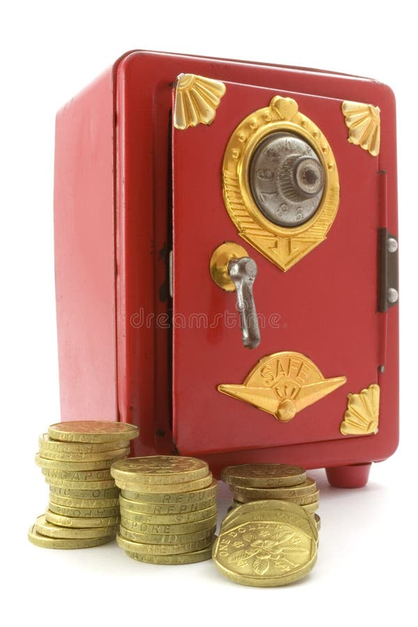 Mini safe and gold coins stock photo. Image of gold, safe - 976958