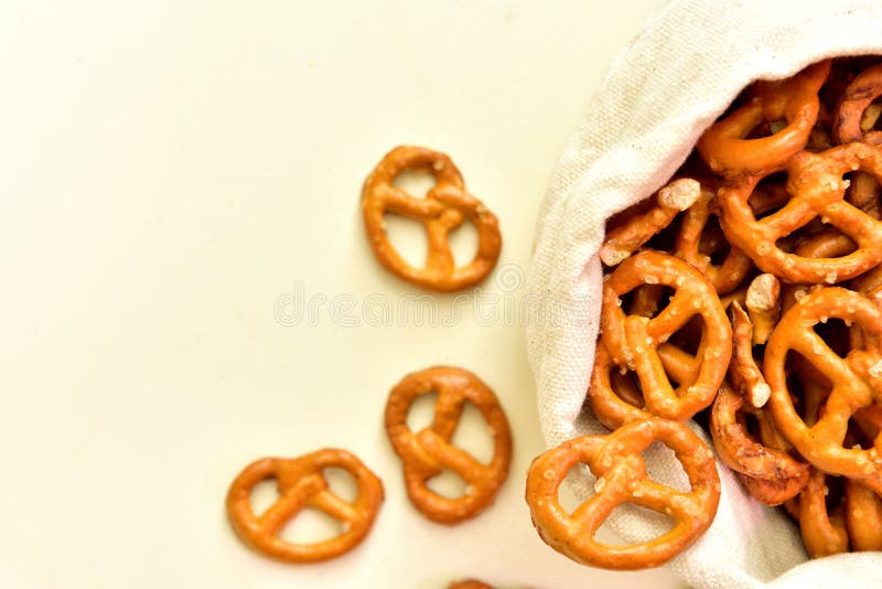 Mini Salty Pretzel with a White Background Stock Image - Image of ...