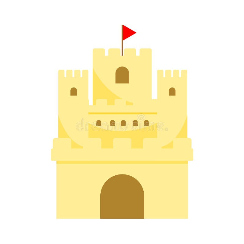 Mini Sand Castle Illustration Stock Vector - Illustration of mini, icon ...