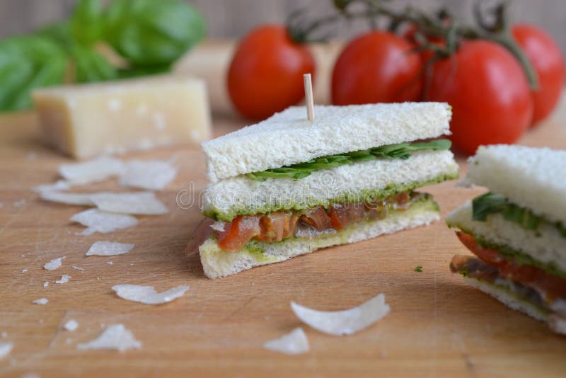 Mini Sandwich with Parma Ham Stock Image - Image of bread, bite: 87856689