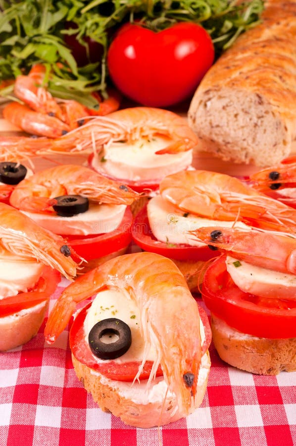 Mini shrimp sandwiches stock photo. Image of canapes - 30073134