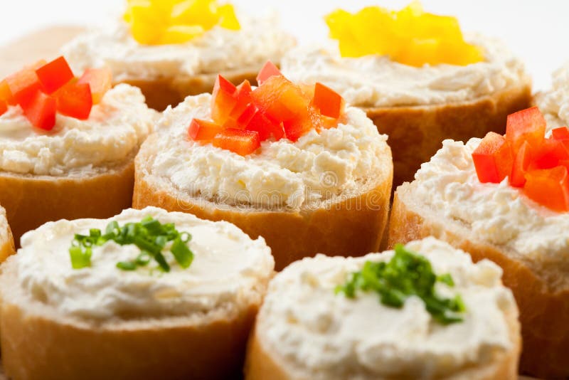 Mini Sandwiches Food Set. Brushetta Or Authentic Traditional Spanish ...