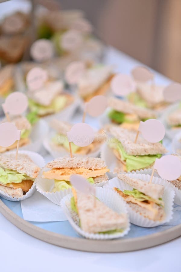Mini Sandwiches on a Board in a Restaurant. Stock Photo - Image of ...