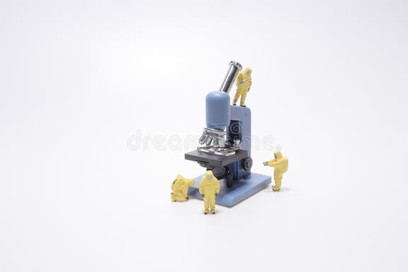 A Mini of Sciencer with the Microscope Stock Photo - Image of expensive ...