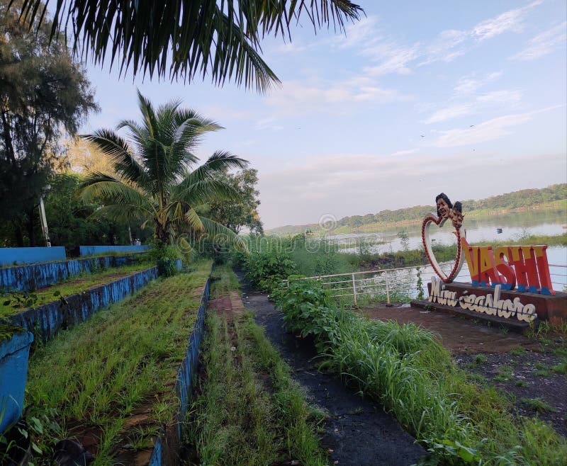 Mini Sea Shore View with Rich Greenery Editorial Photography - Image of ...