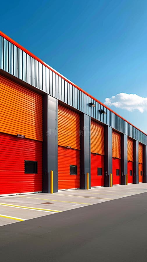 Mini Self Storage Facilities in Vibrant Hues, Exterior of Warehouse ...