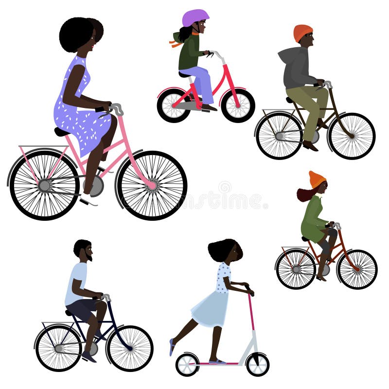 Mini Set of Black Riding People Stock Vector - Illustration of tree ...