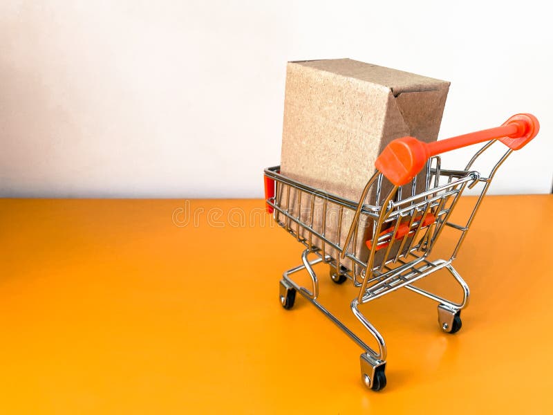 Mini Shopping Cart with Crate in the Shopping Making Payment on ...