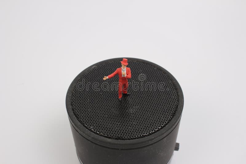 Mini Singer with the Big Speaker Stock Photo - Image of chick ...