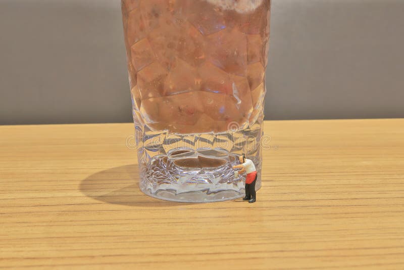 Mini of Small Bartender Figure with Drink Stock Photo - Image of suit ...