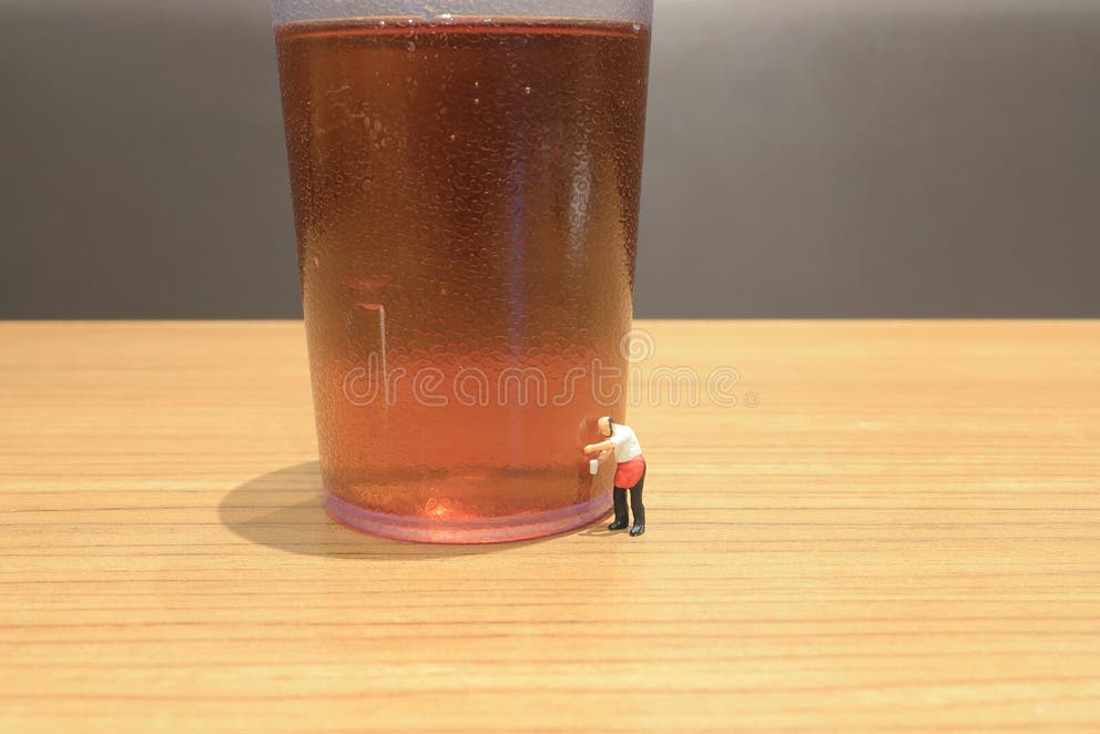 Mini of Small Bartender Figure with Drink Stock Image - Image of ...