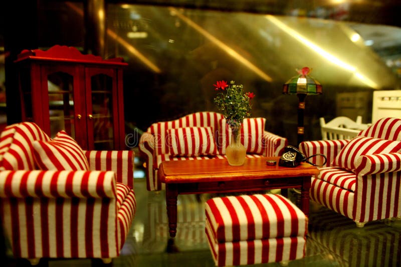 Mini sofa stock photo. Image of stripe, crafts, white - 6968254