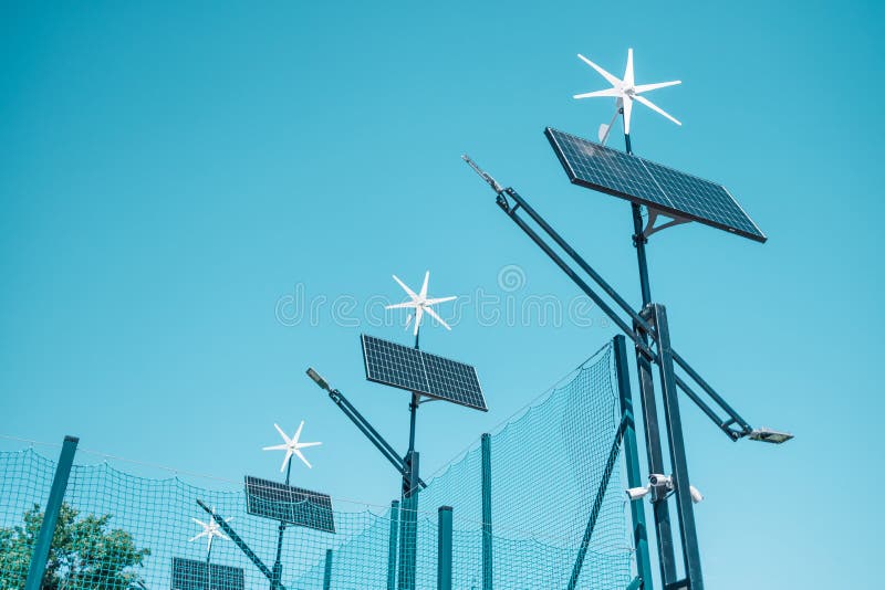 Mini Solar Cell PMini Solar Cell Panel Installed Outdoor. Blue Sky ...