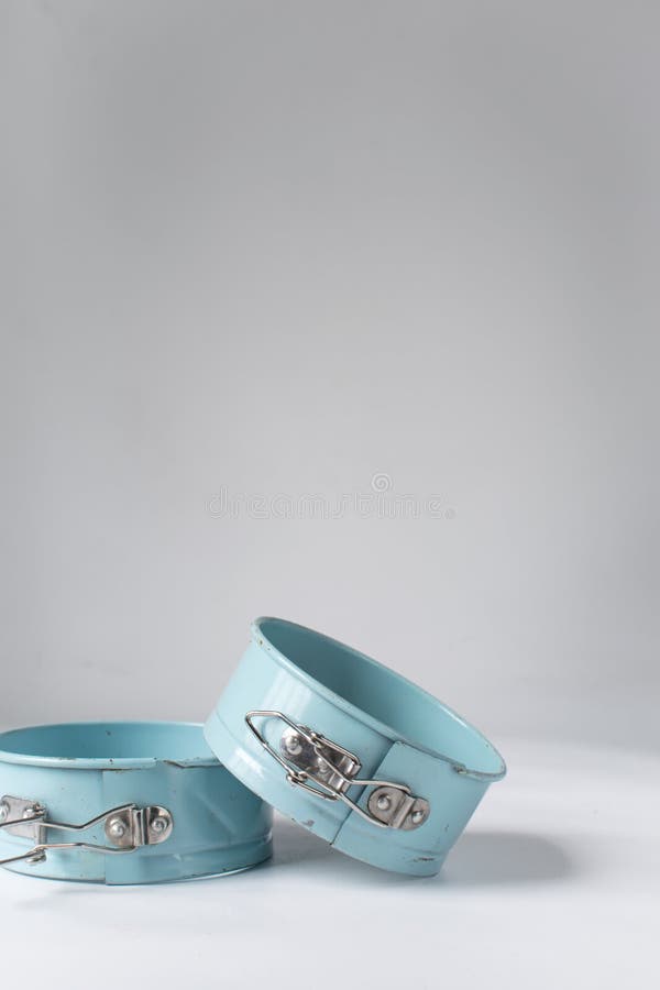 Mini Springform Baking Pans, Blue Pastel Baking Pans Stock Photo ...