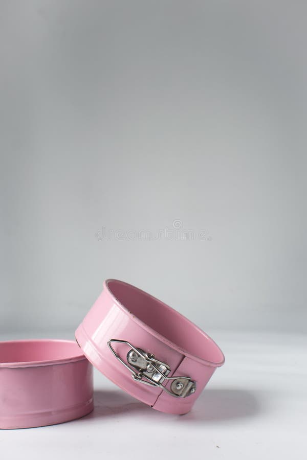 Mini Springform Baking Pans, Pink Baking Pans Stock Photo - Image of ...