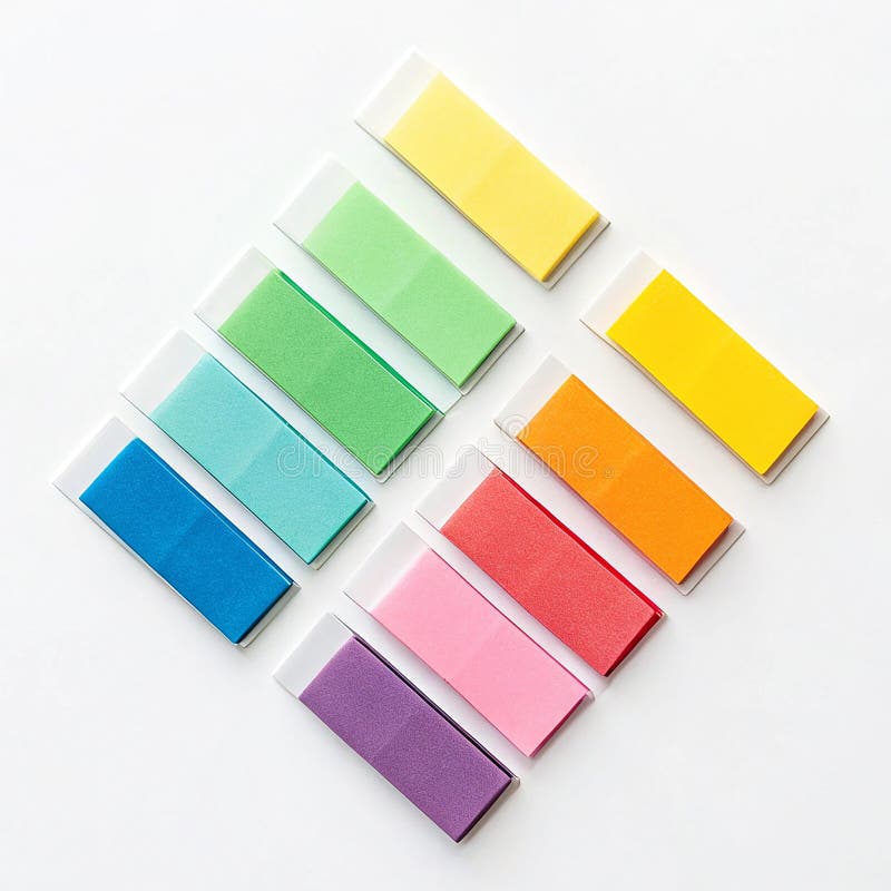 Mini Sticky Flags Multiple Colors Stock Illustration - Illustration of ...