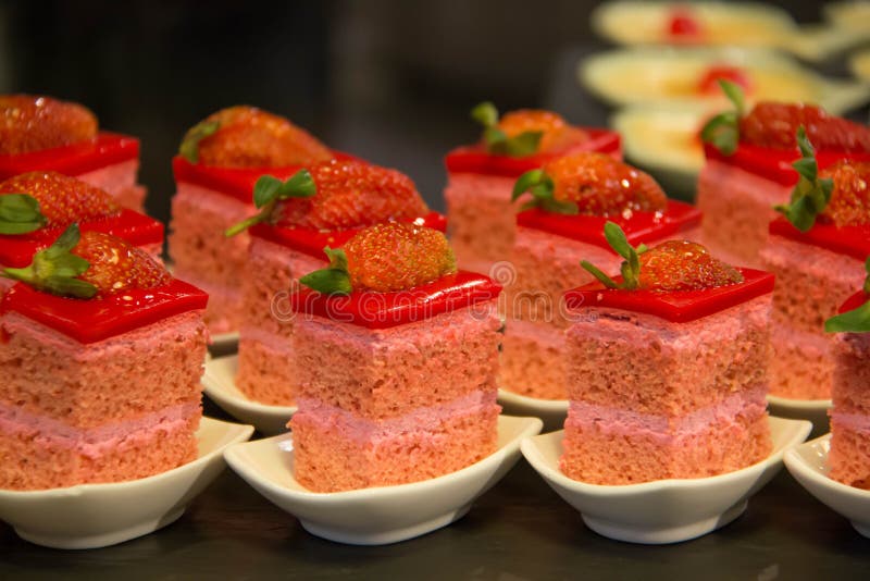 Mini Strawberry Cake Delicious and Beautiful Stock Photo - Image of ...