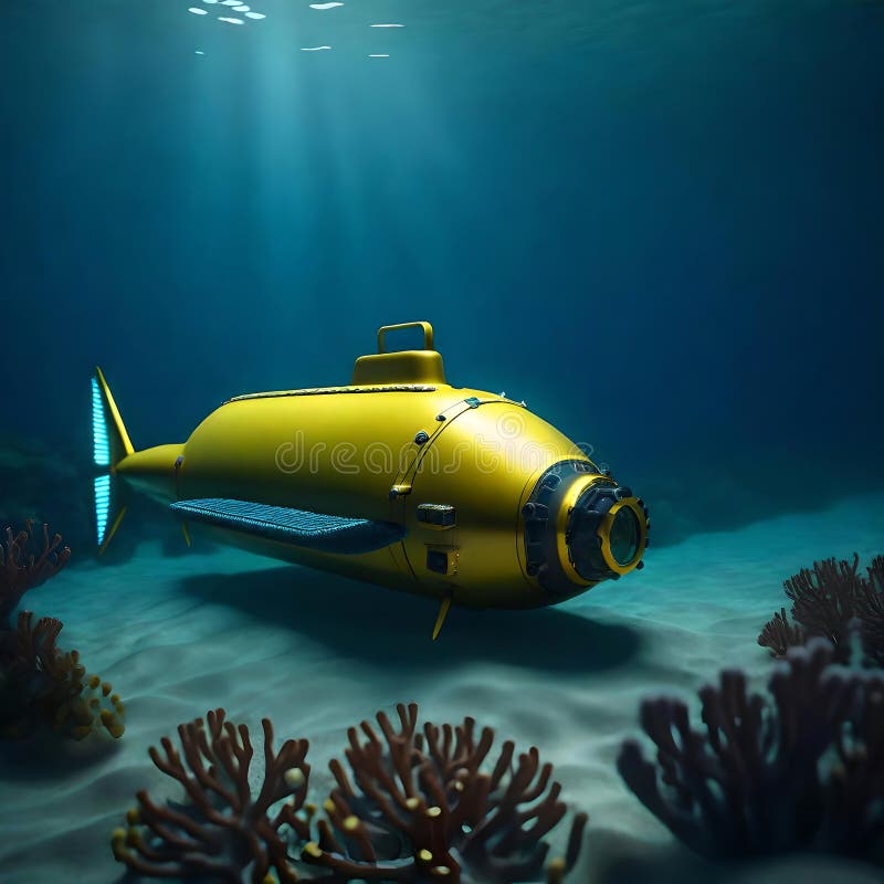 Mini Submarine Exploring the Bottom - Ai Generated Image Stock ...