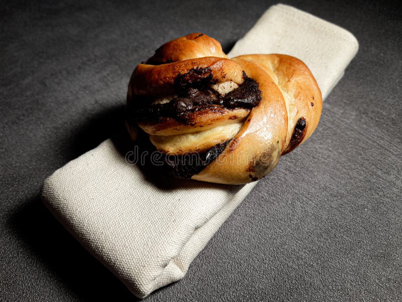 Mini Sweet Bread Filled with Chocolate Cream Stock Image - Image of ...