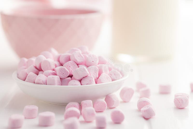 Mini Sweet Marshmallows Candy in Bowl Stock Photo - Image of unhealthy ...