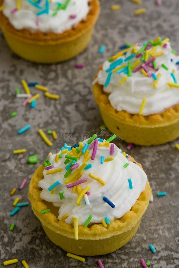 Mini Tart with Color Ornaments Stock Image - Image of sugar, shape ...